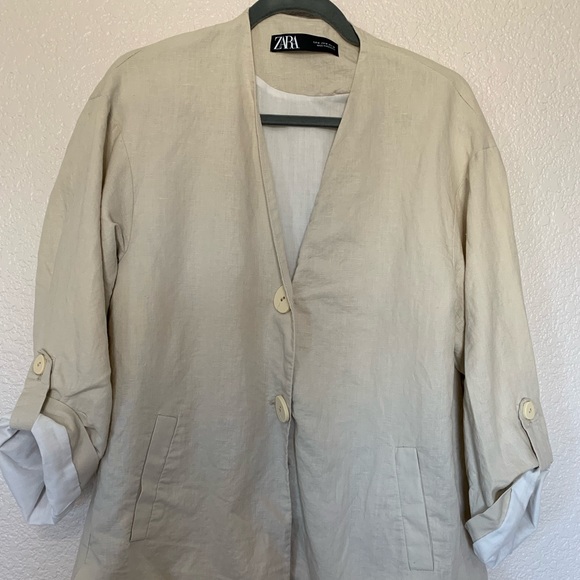 Zara | Jackets & Coats | Zara Linen Blazer | Poshmark